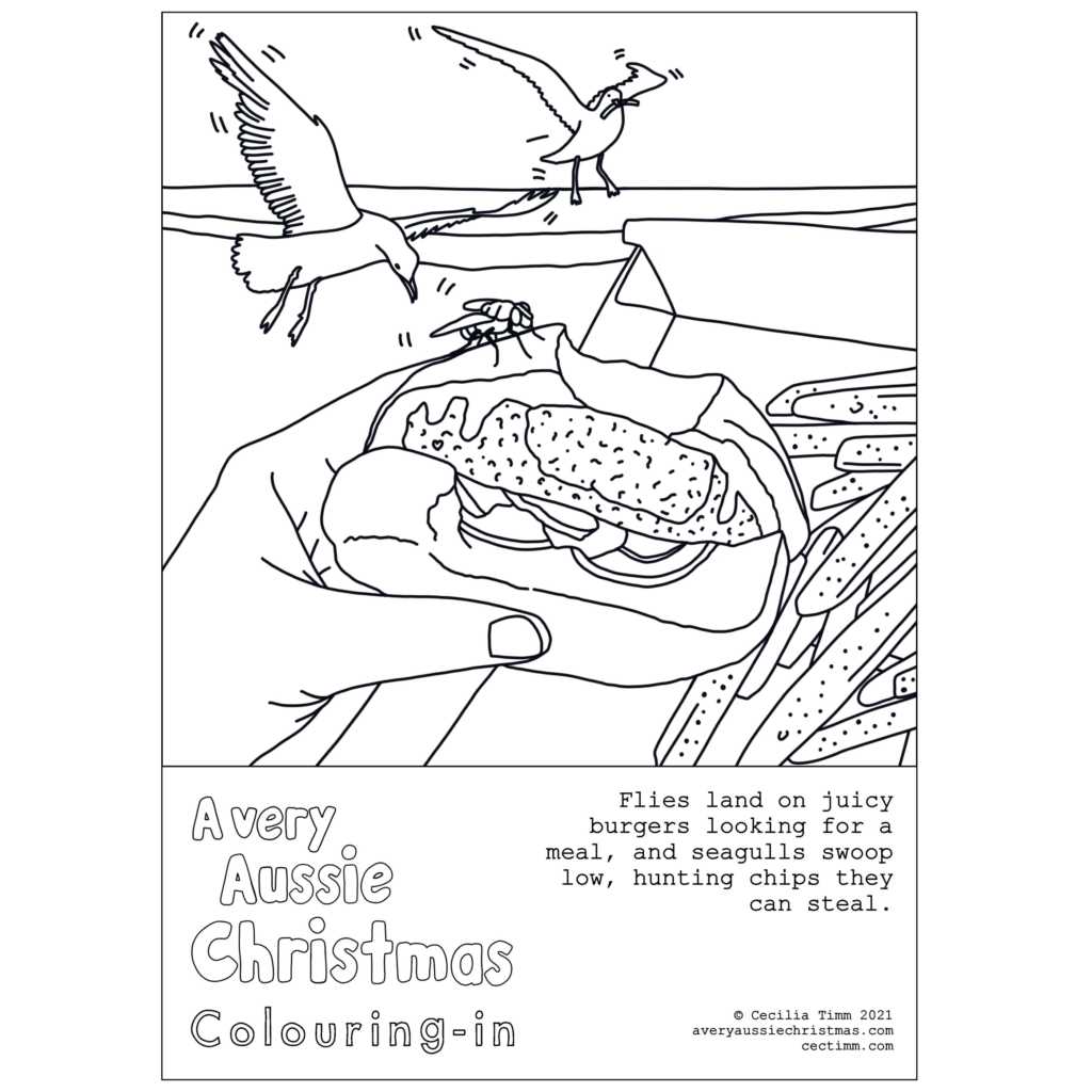 5 x Colouring-in sheets: A very Aussie Christmas • A Very Aussie Christmas